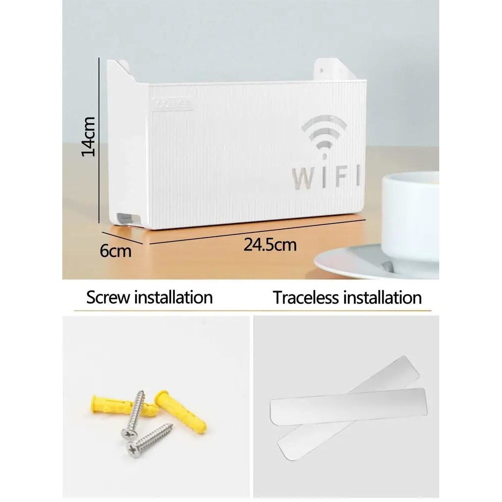 Raft Suport Router Wireless 245x140x60 mm, pentru mascare fire si ...