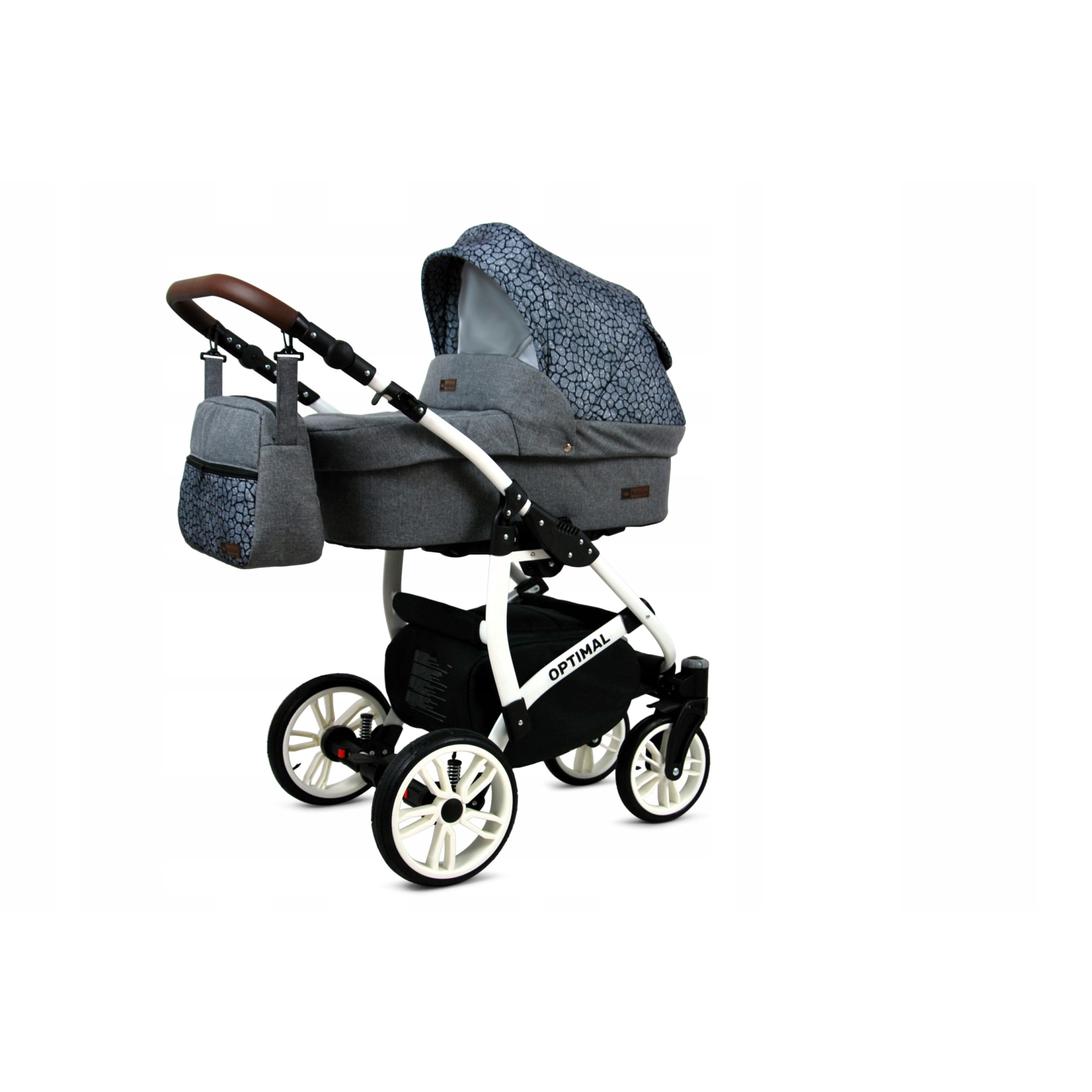 Carucior pentru copii, BabyLux, 2 in 1, Bumbac/Aluminiu ...