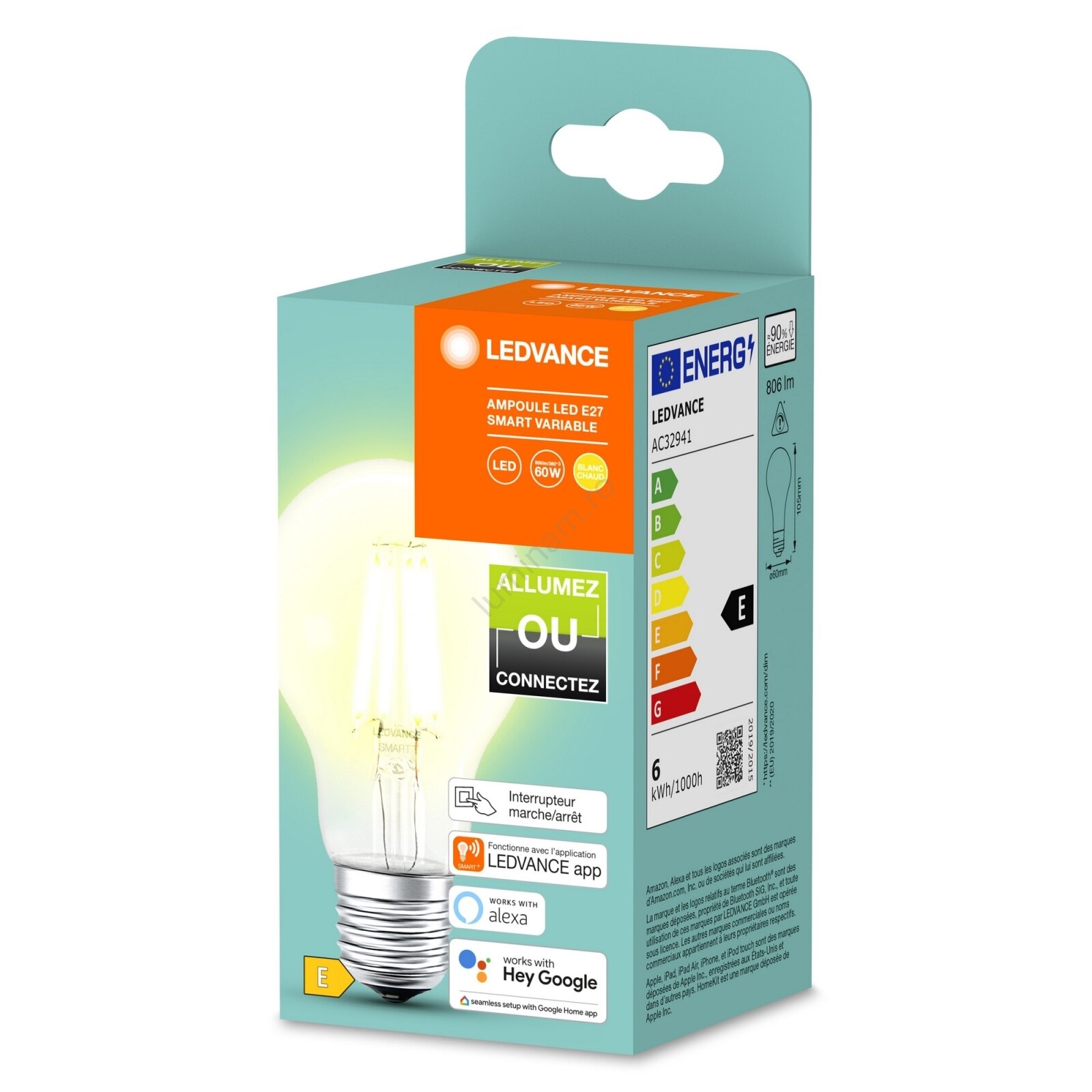 Bec Smart, Ledvance, LED dimabil Smart, A60 E27, 6W, 230V, 2700K - eMAG.ro