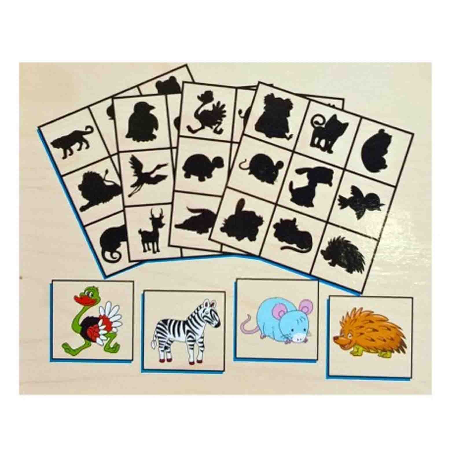 Joc educativ din lemn, Umbre, potrivire imagine, Animale - eMAG.ro