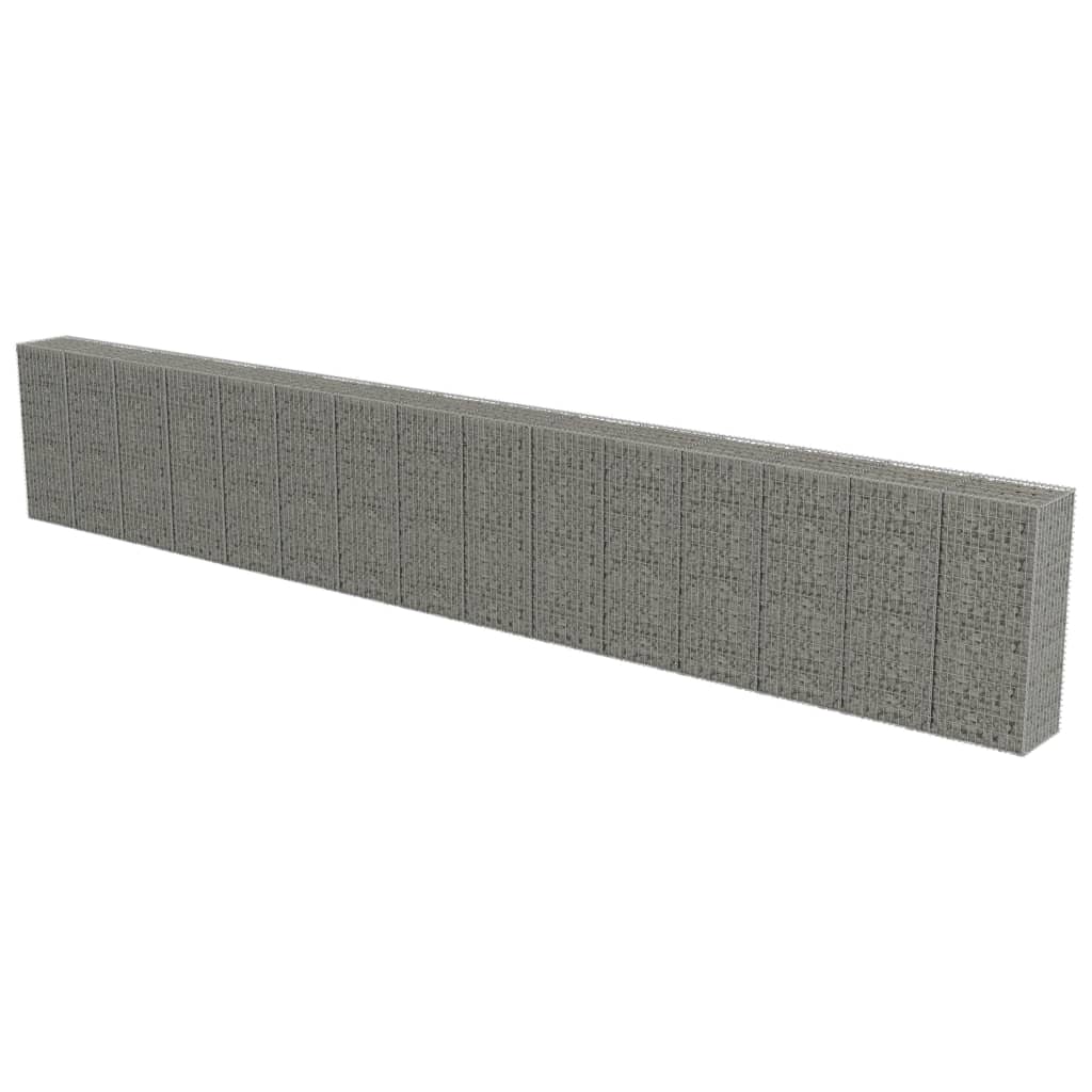 Perete gabion cu capace, 900x50x150 cm, otel galvanizat, stabil si ...