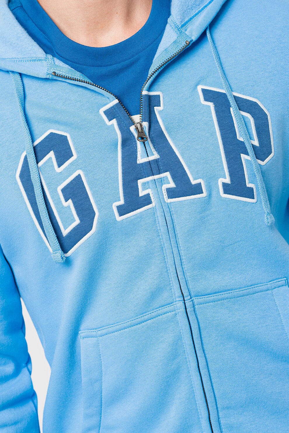 GAP, Худи с цип и лого, Светлосин, S - eMAG.bg