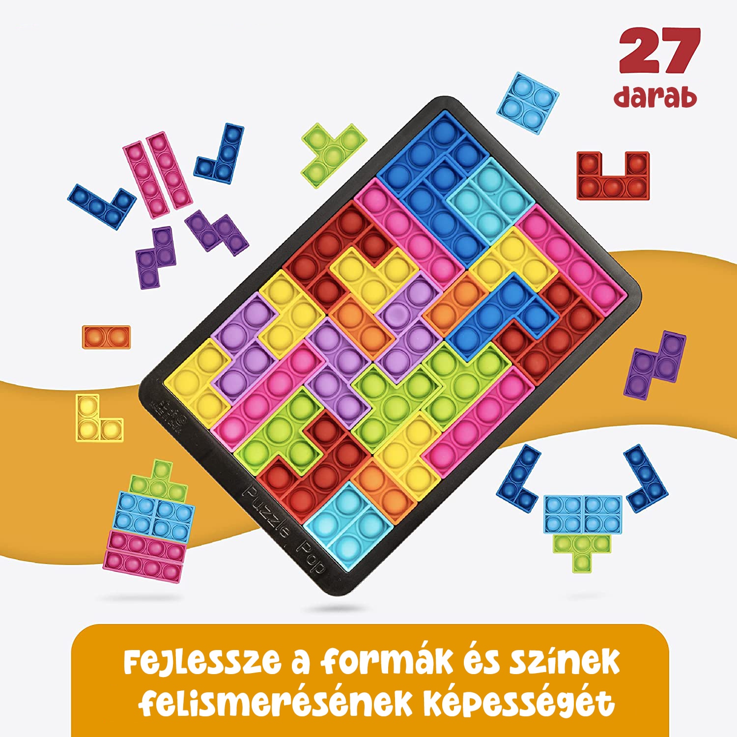 Pitikot szilikon kirakós társasjáték gyerekeknek és felnőtteknek, 27 db ...