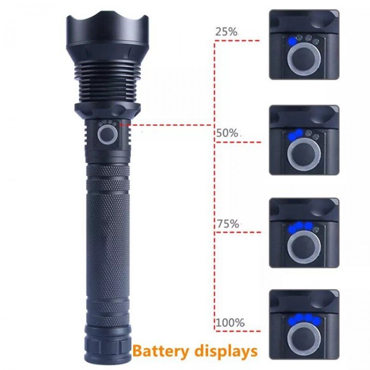 Vadász/biztonsági LED taktikai zseblámpa ZOOM-mal és Cree P70 LED-del 2 ...