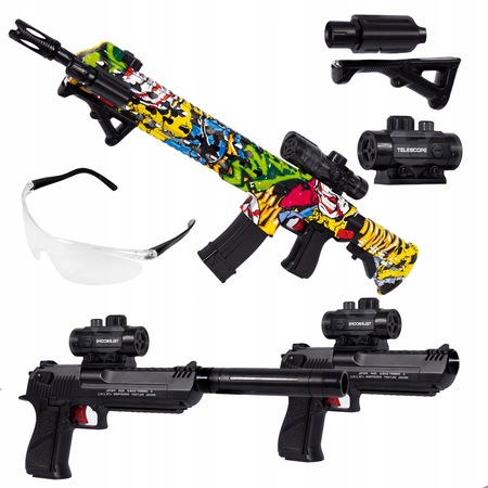 Pusca sau pistol automata cu mingi gel, 2 in 1, laser, multicolor - eMAG.ro