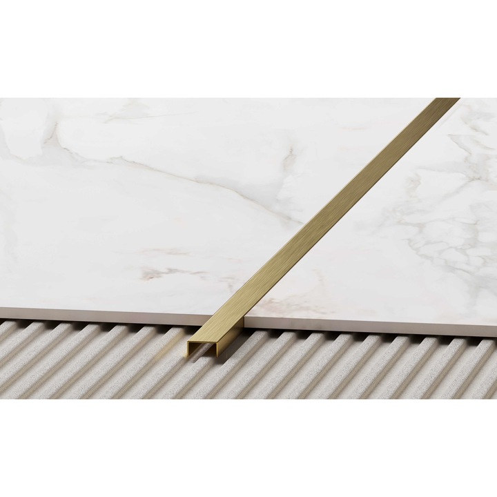 Profil decorativ tip "U" Rectificat - EXGO-002, otel inoxidabil, auriu ...