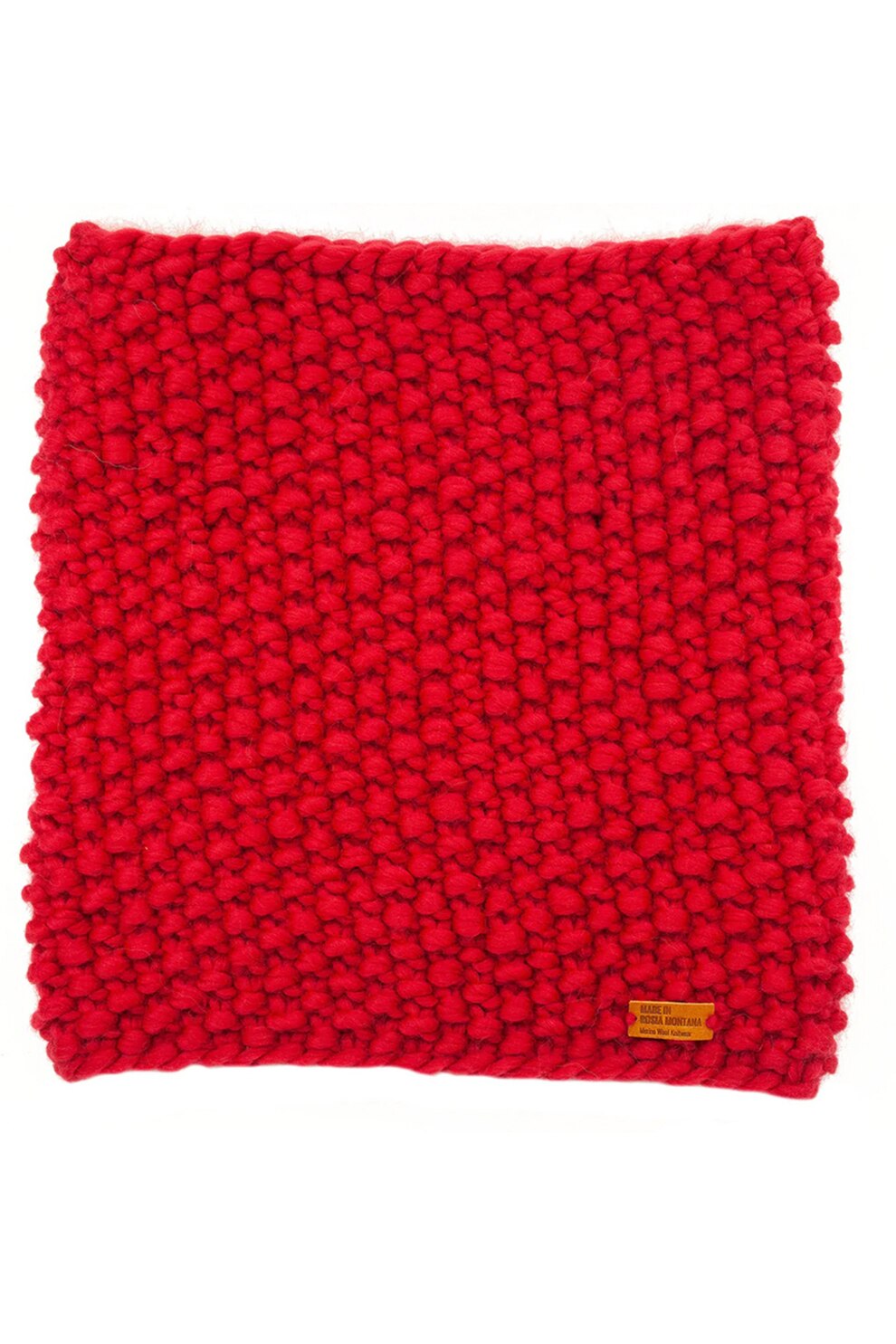 Made in Roșia Montană, Fular circular unisex de lana merinos, Rosu ...