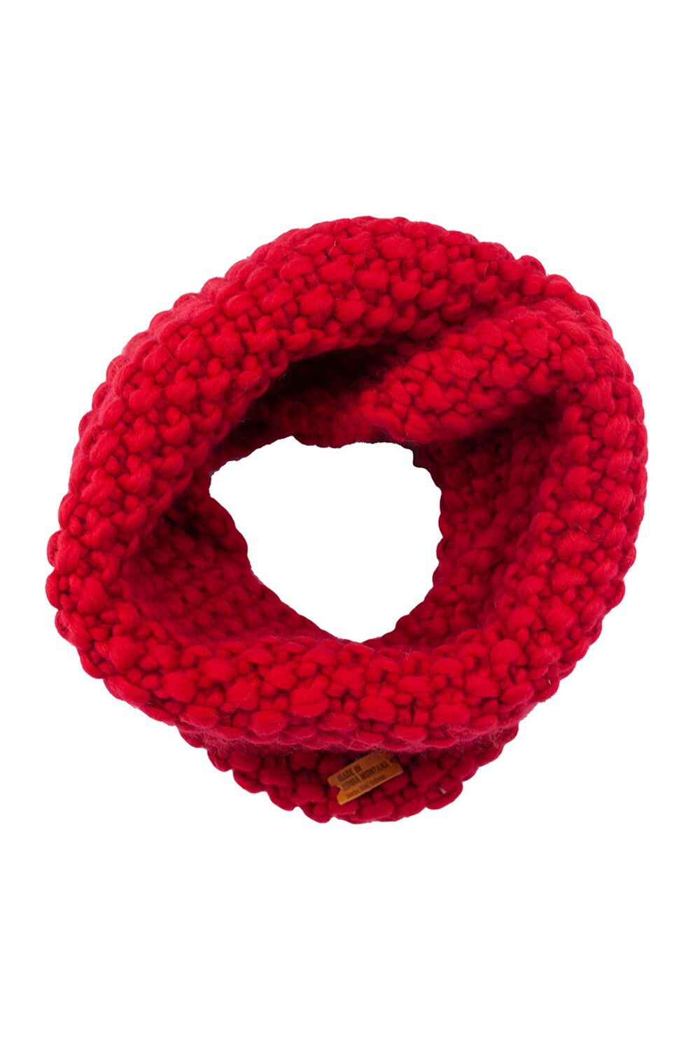 Made in Roșia Montană, Fular circular unisex de lana merinos, Rosu ...