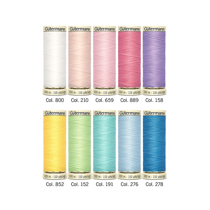 Set 10 papiote Gutermann Sew-All Thread Kit Pastel - eMAG.ro