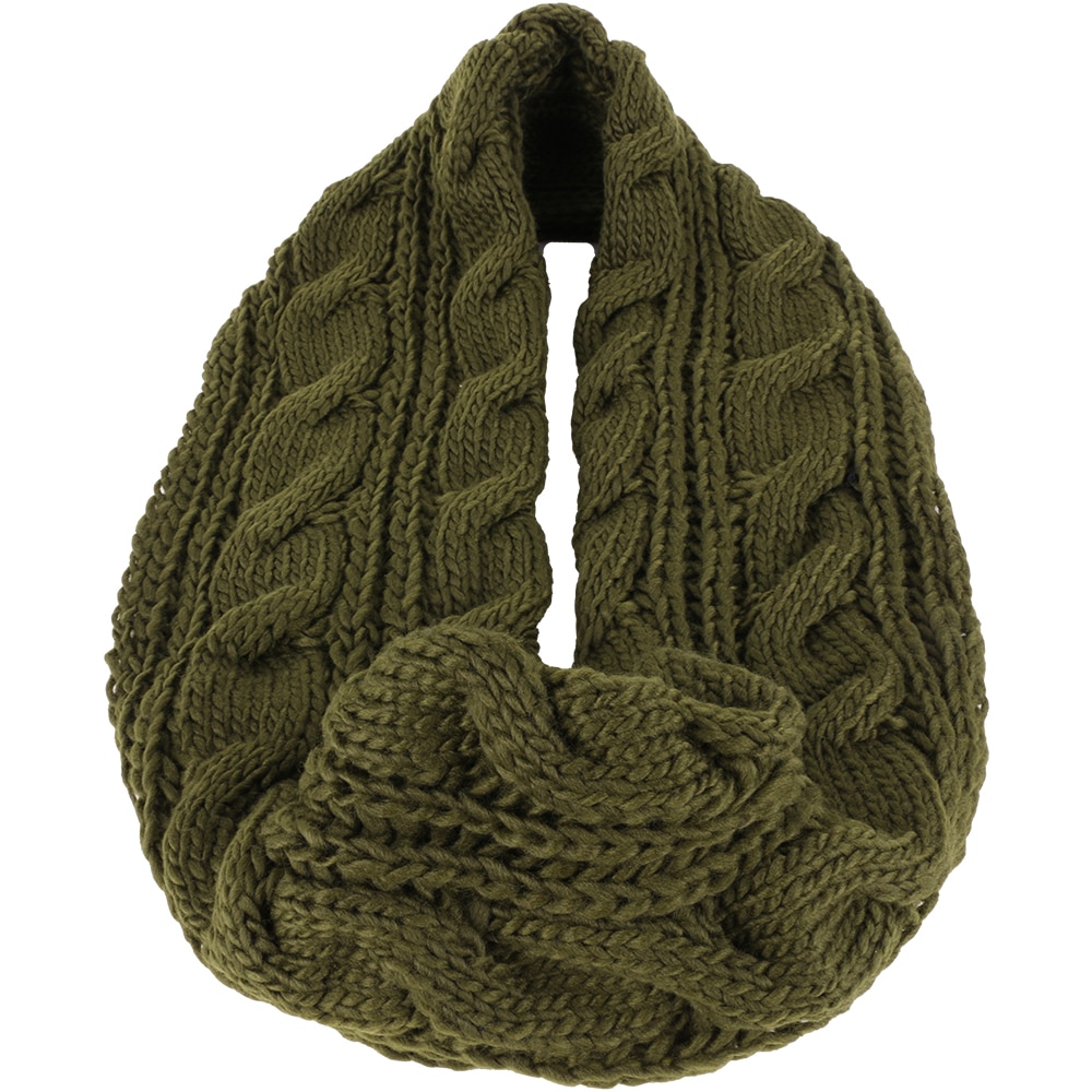 Fular circular unisex, tricotat, model infinit, B087-10 Verde - eMAG.ro