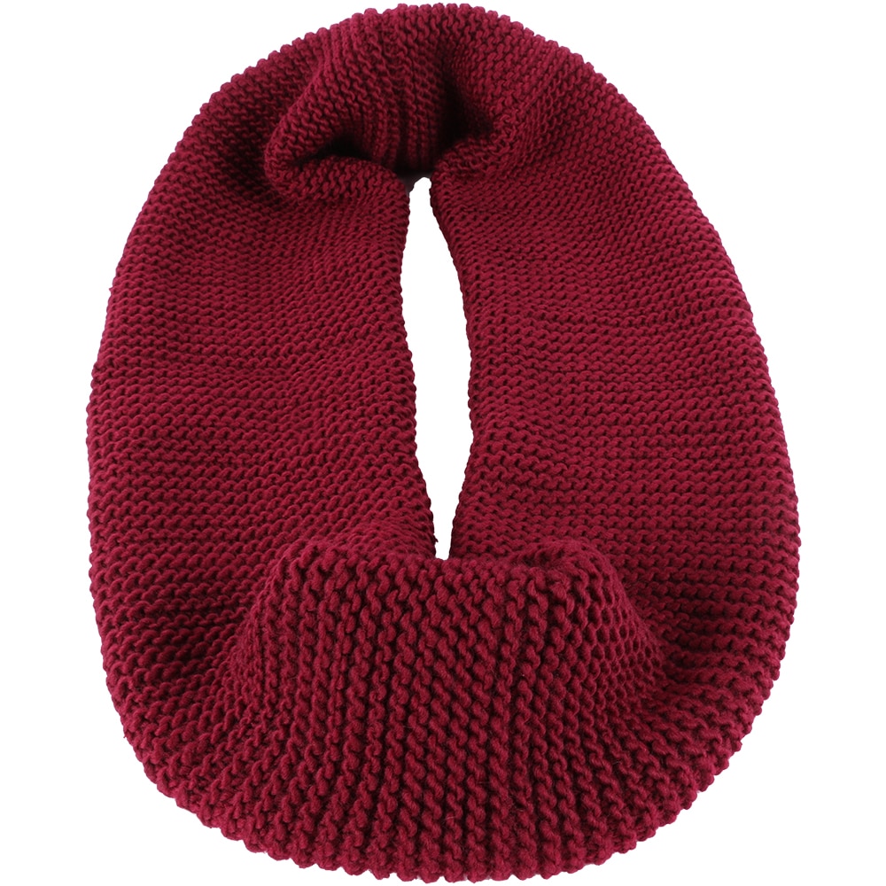 Fular circular unisex, tricotat, model minimalist, B086-16 Rosu bordo ...