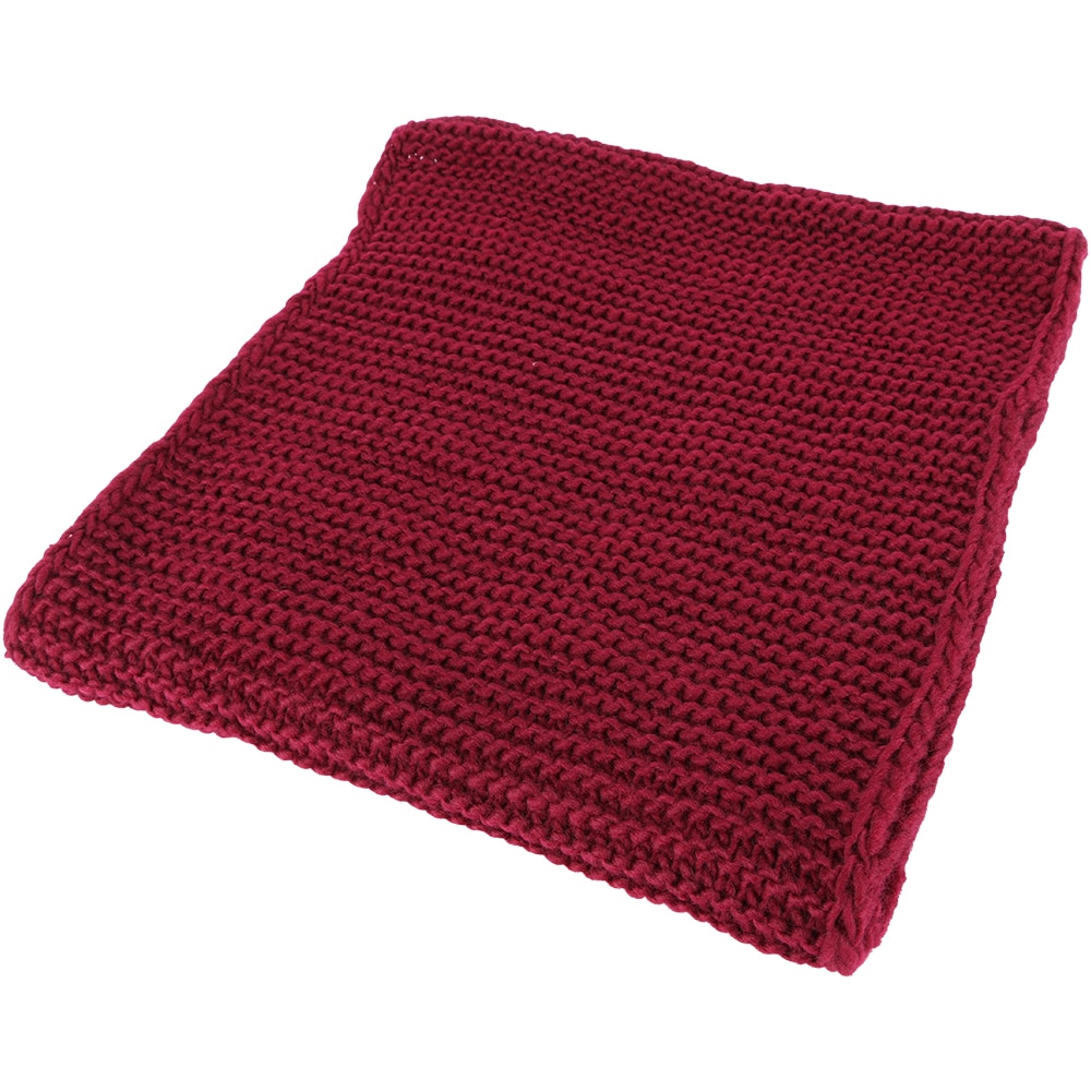 Fular circular unisex, tricotat, model minimalist, B086-16 Rosu bordo ...