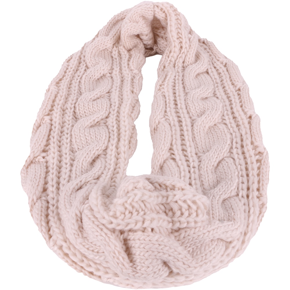 Fular circular unisex, tricotat, model infinit, B087-49 Alb - eMAG.ro