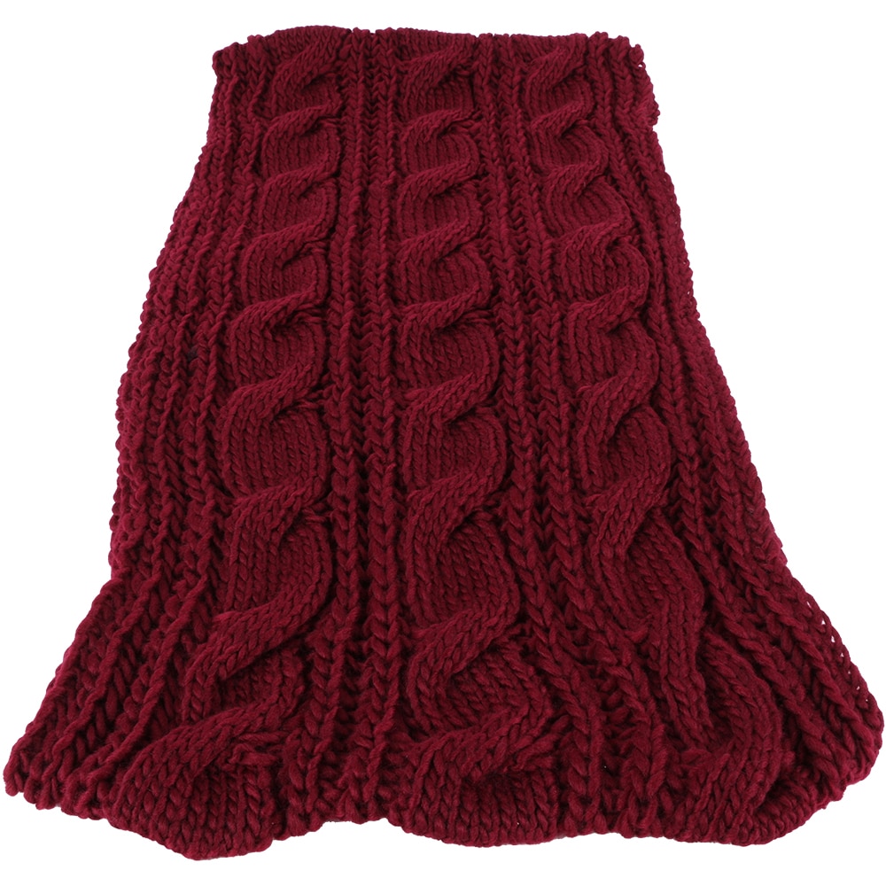 Fular circular unisex, tricotat, model infinit, B087-15 Rosu bordo ...