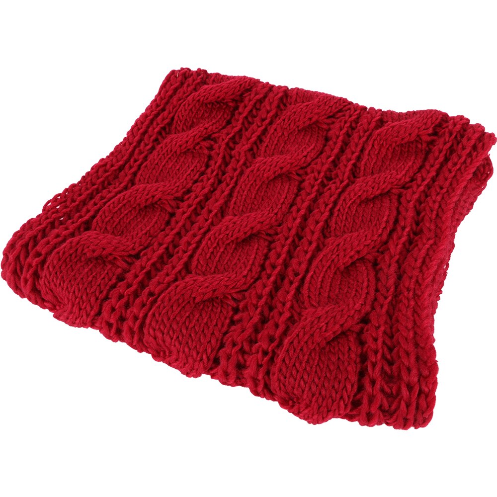 Fular circular unisex, tricotat, model infinit, B087-16 Rosu - eMAG.ro