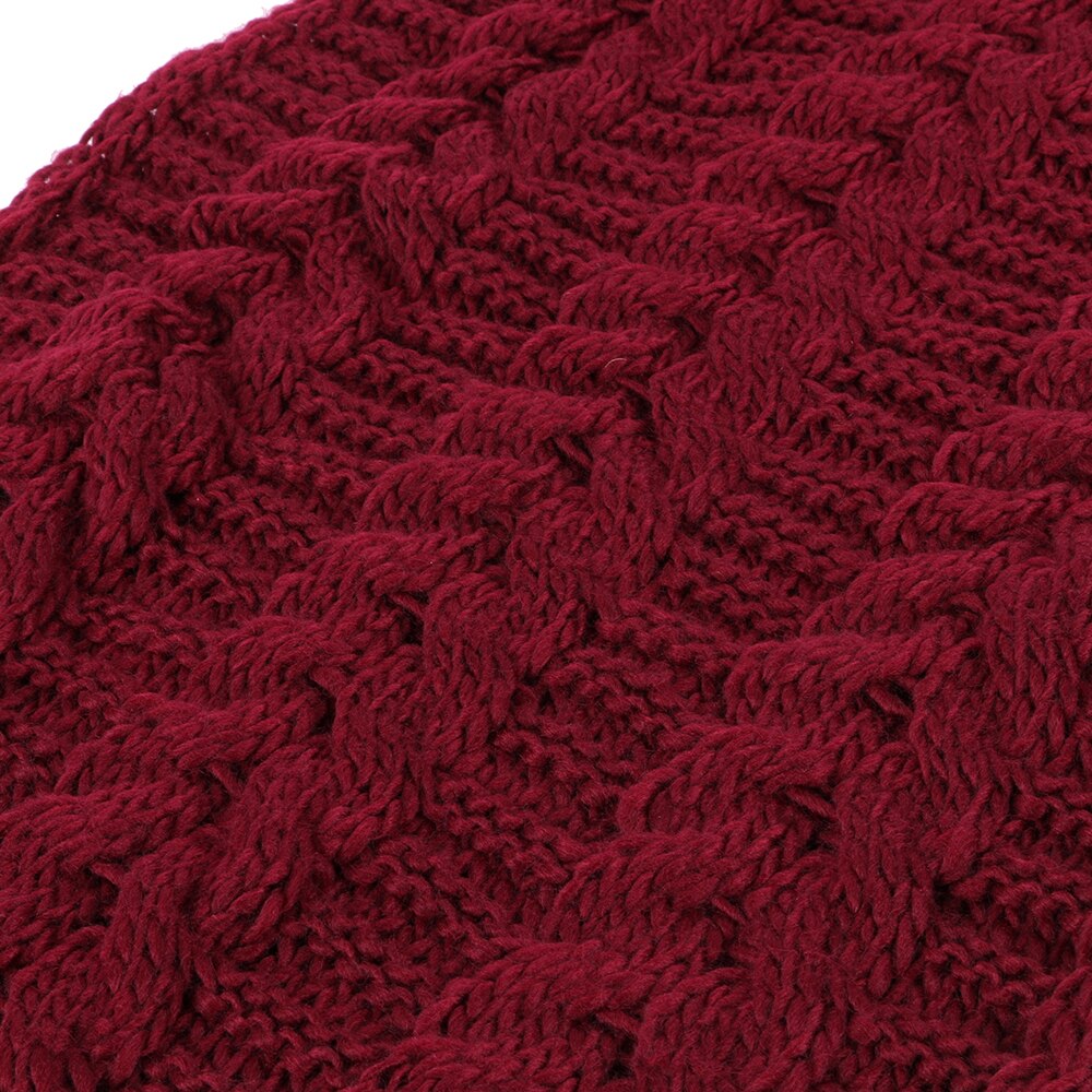 Fular circular unisex, tricotat, model spic de grau, B090-16 Rosu Bordo ...