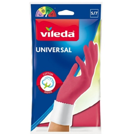 Manusi universale reutilizabile, Vileda, Cauciuc/Bumbac, Roz, S - eMAG.ro