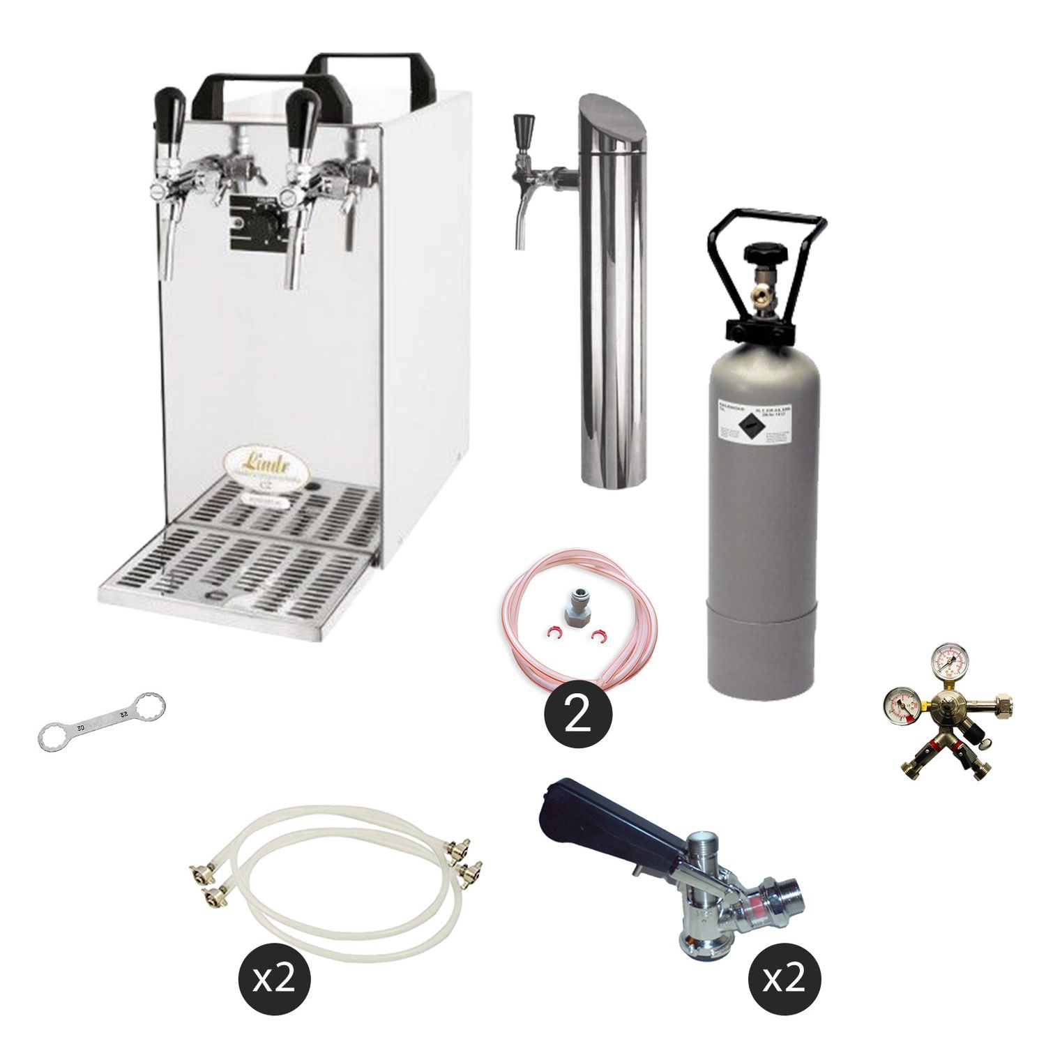 Set complet dozator bere Kontakt 40, 50 l/h, Cap de robinet Type A x2 ...