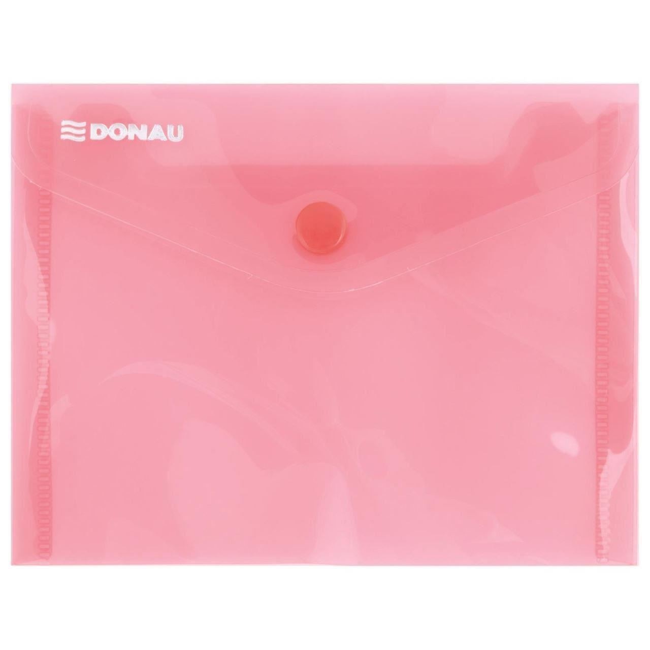Mapa din plastic DONAU cu capsa, A6, 150 x 115 mm, 180 microni, rosu ...