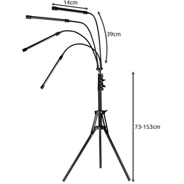 Lampa UV pentru cresterea plantelor la interior cu 4 brate reglabile ...