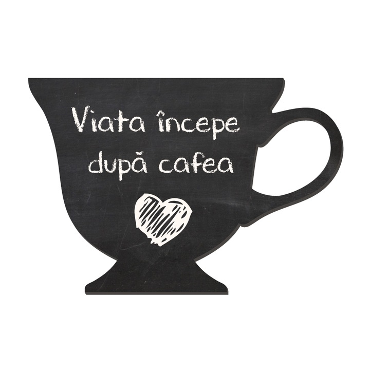 Tabla de scris cu creta 'Ceasca cafea', 60x40 cm - eMAG.ro