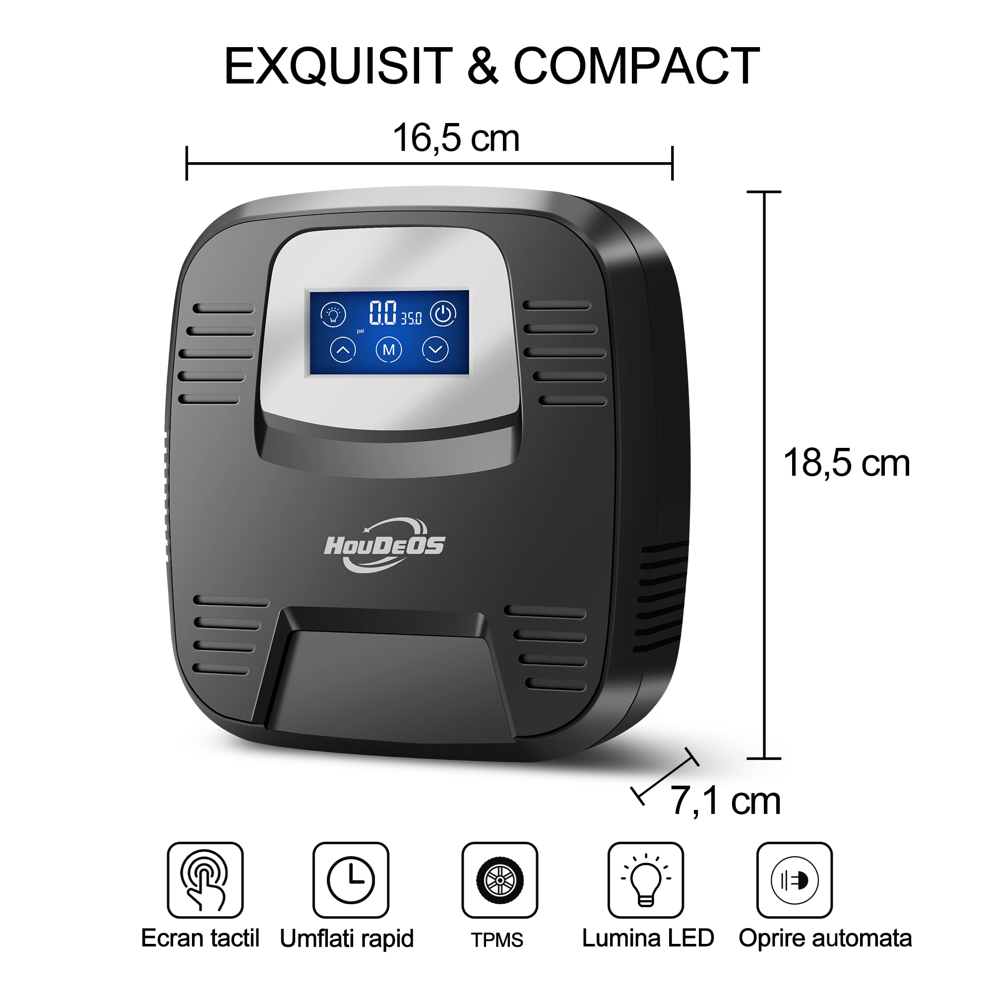 Compresoare auto 12V HouDeOS, maxim 10 bar / 150 PSI, 35L/min, Operarea ...