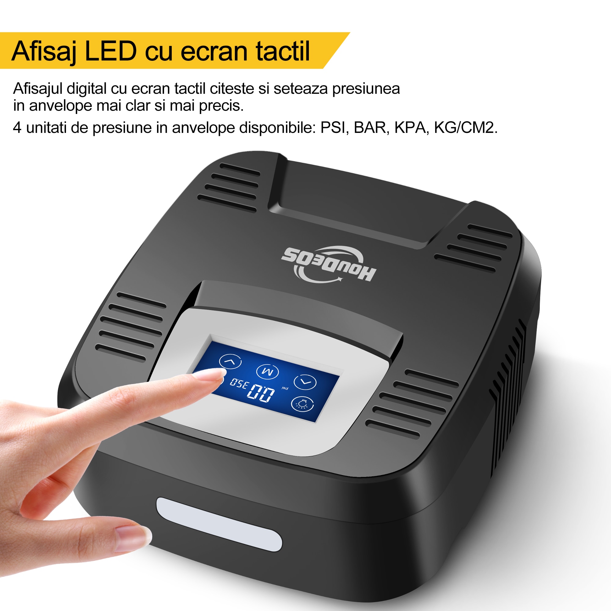 Compresoare auto 12V HouDeOS, maxim 10 bar / 150 PSI, 35L/min, Operarea ...