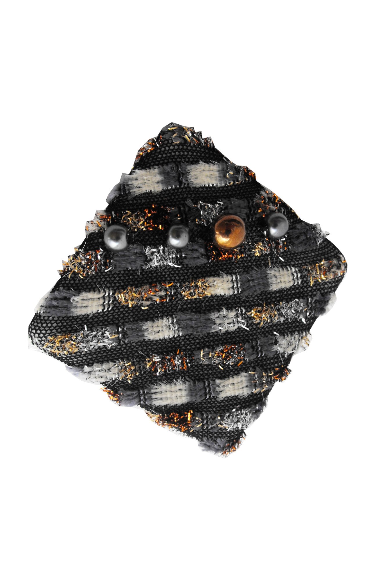 Brosa handmade trxtil - patrata - Gri - eMAG.ro