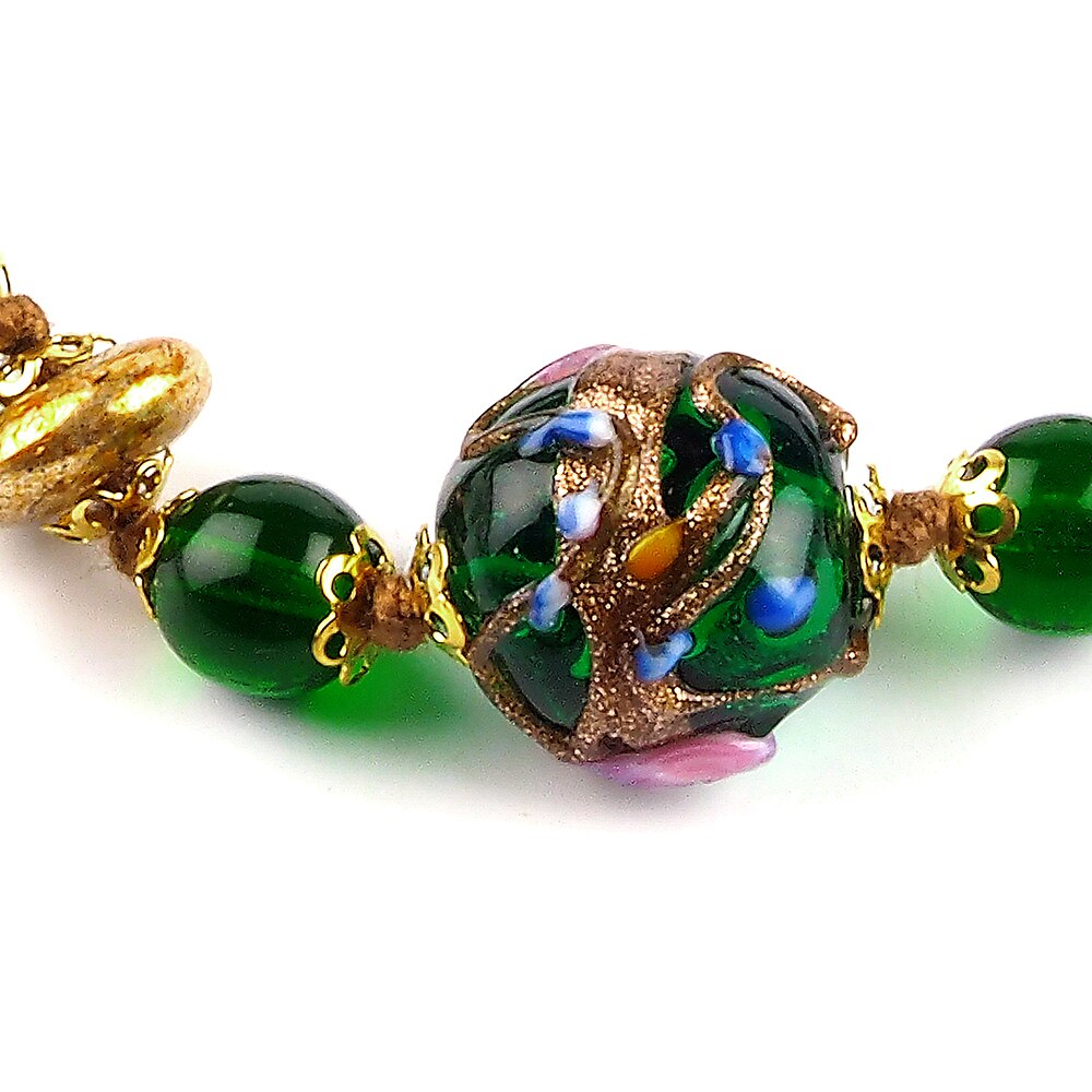 Bratara FLOREALE verde inchis de Murano, Bijuterii Original Murano ...