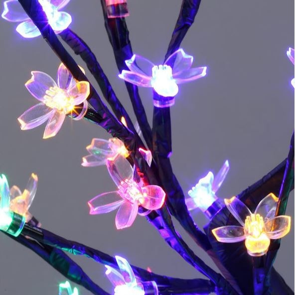 Copac decorativ cu flori de cires, 28 LED, Multicolor - eMAG.ro
