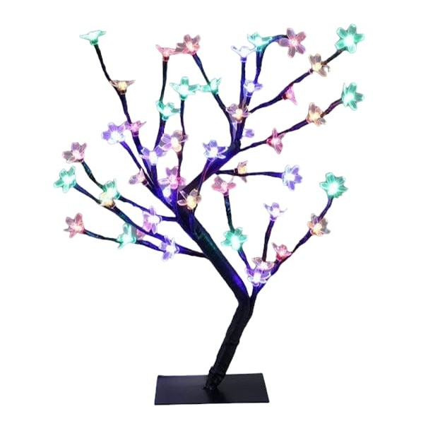 Copac decorativ cu flori de cires, 28 LED, Multicolor - eMAG.ro