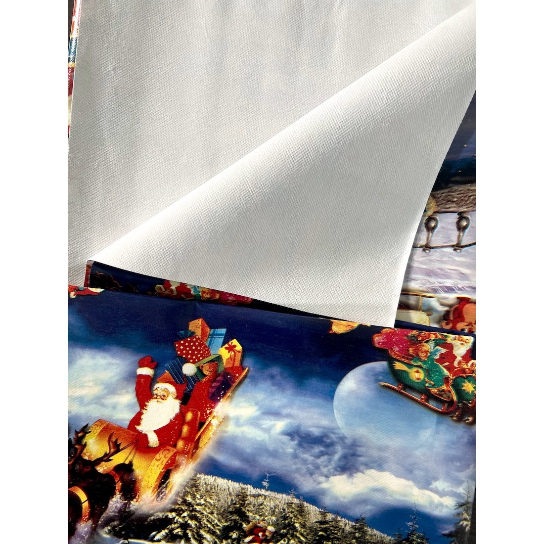 Fata de masa tip musama, Mos Craciun albastru, 140 x 200 cm - eMAG.ro