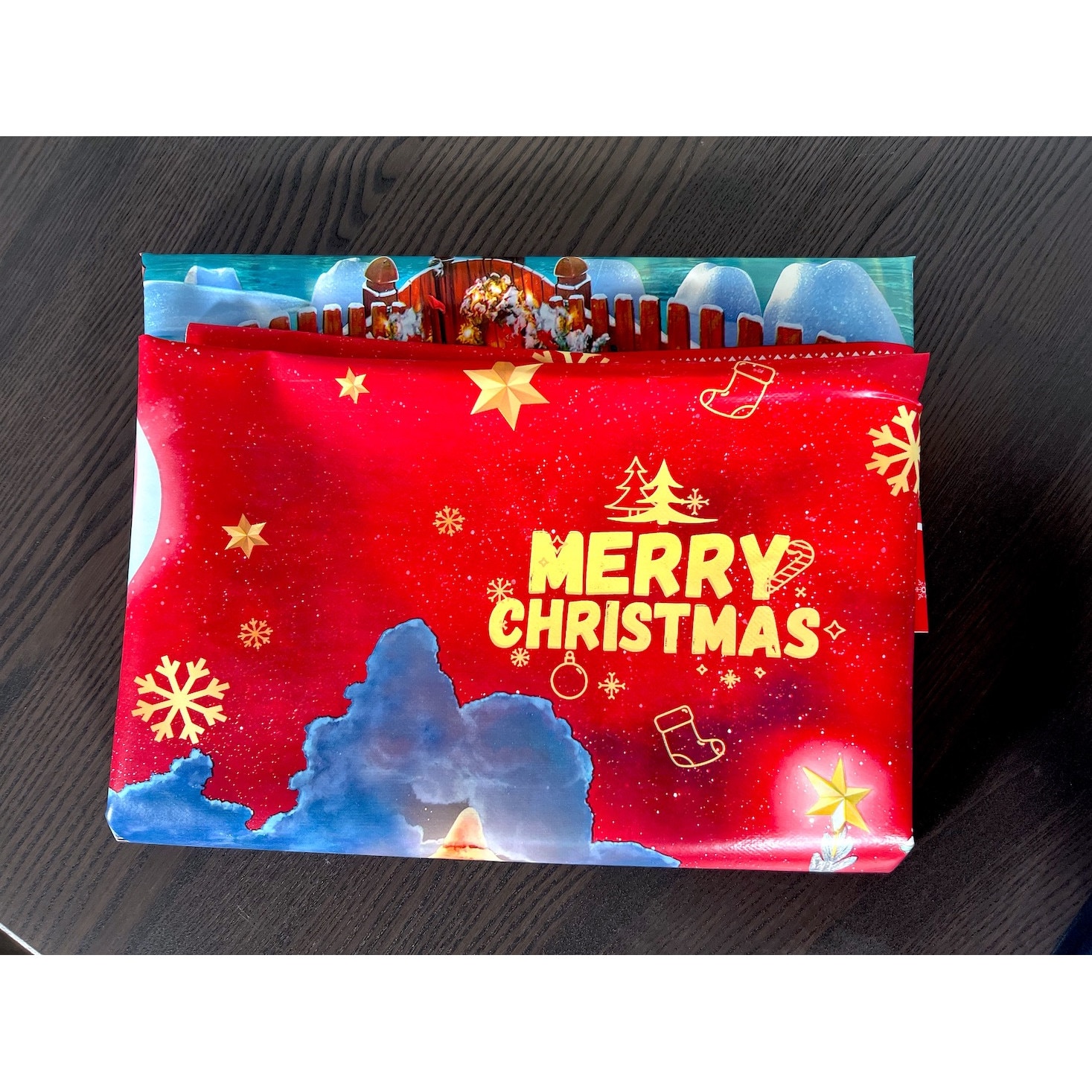 Fata de masa tip musama, Craciun, rosu albastru, 100 x 140 cm - eMAG.ro