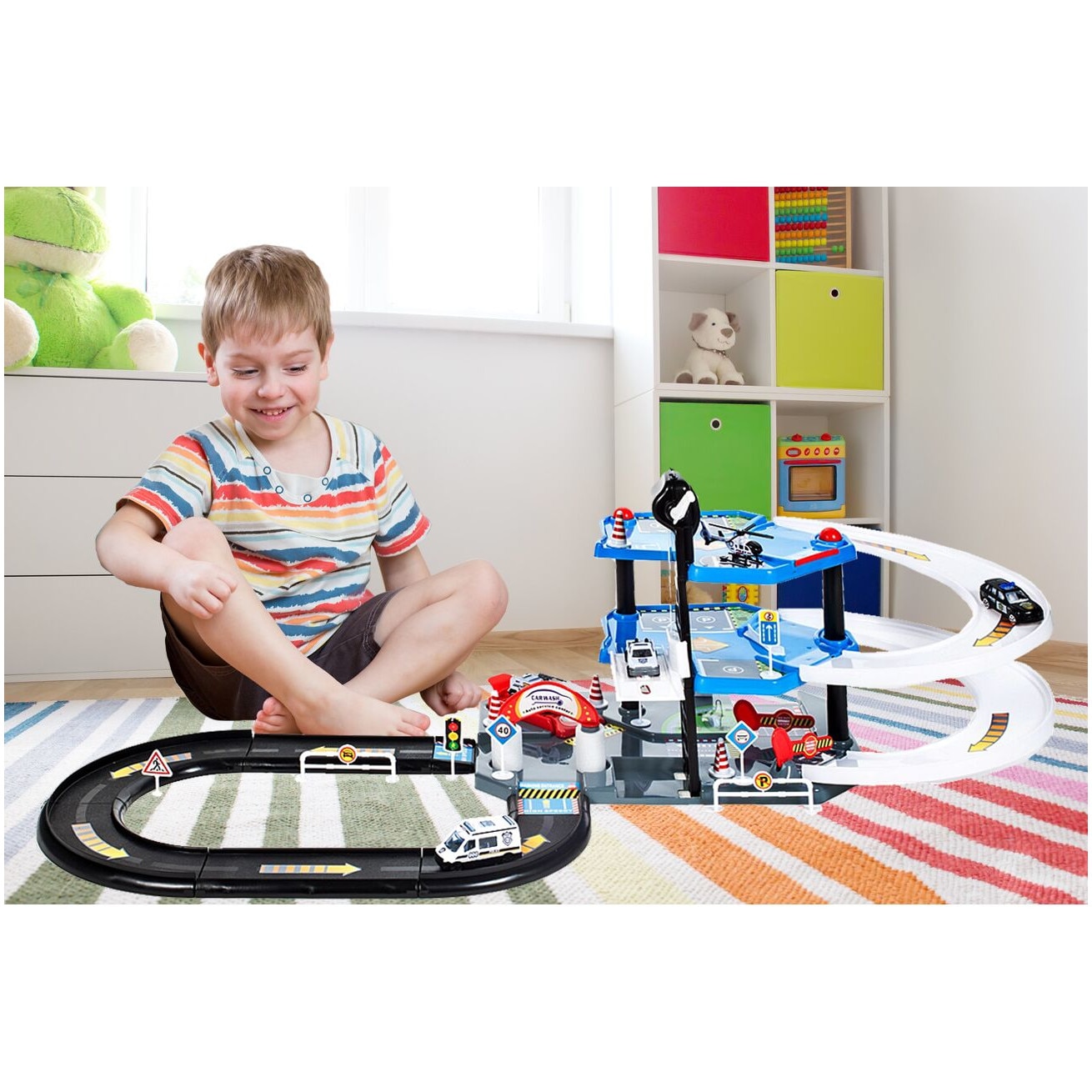 Parcare supraetajata SOLTOY® Police Parking, 2 etaje si heliport ...