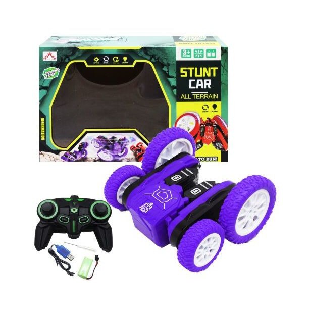 Masina cu telecomanda Stunt Car, Rotatie 360, lumini, controlare prin ...