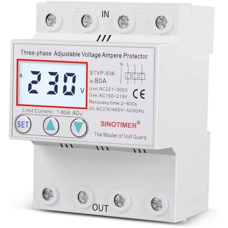 Releu TRIFAZIC, Sinotimer, siguranta digitala de protectie tensiune ...