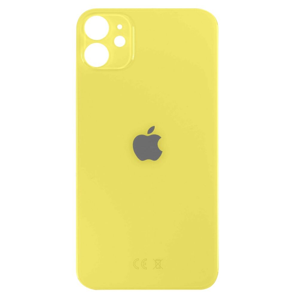 Sticla spate carcasa pentru iPhone 11, Big Hole - Yellow - eMAG.ro