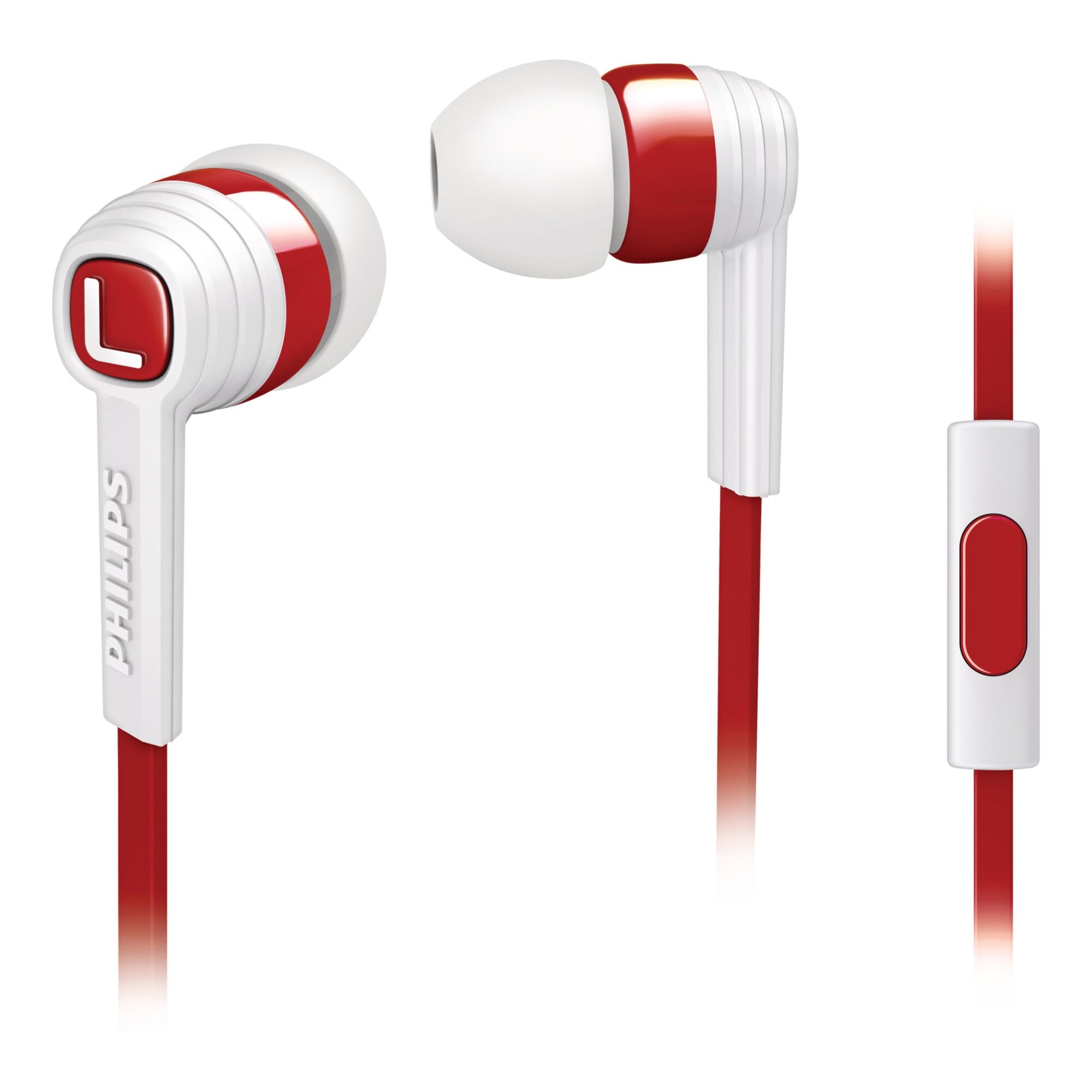 Casti audio In-ear Philips CitiScape SHE7055EN, Alb/Rosu - eMAG.ro