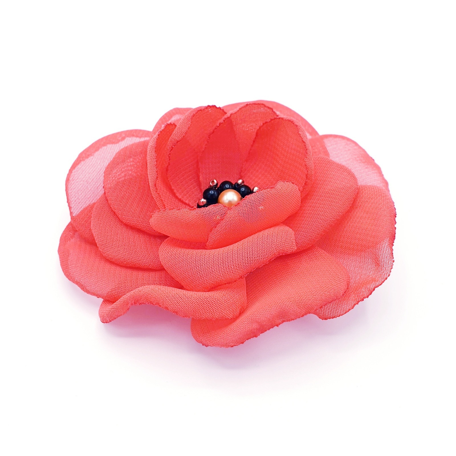 Brosa floare din voal eleganta, Zia Fashion, Miriam, corai, handmade ...