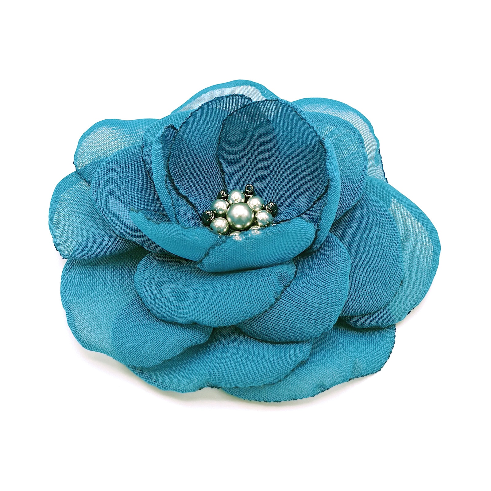 Brosa floare din voal eleganta, Zia Fashion, Antonia, turcoaz, handmade ...