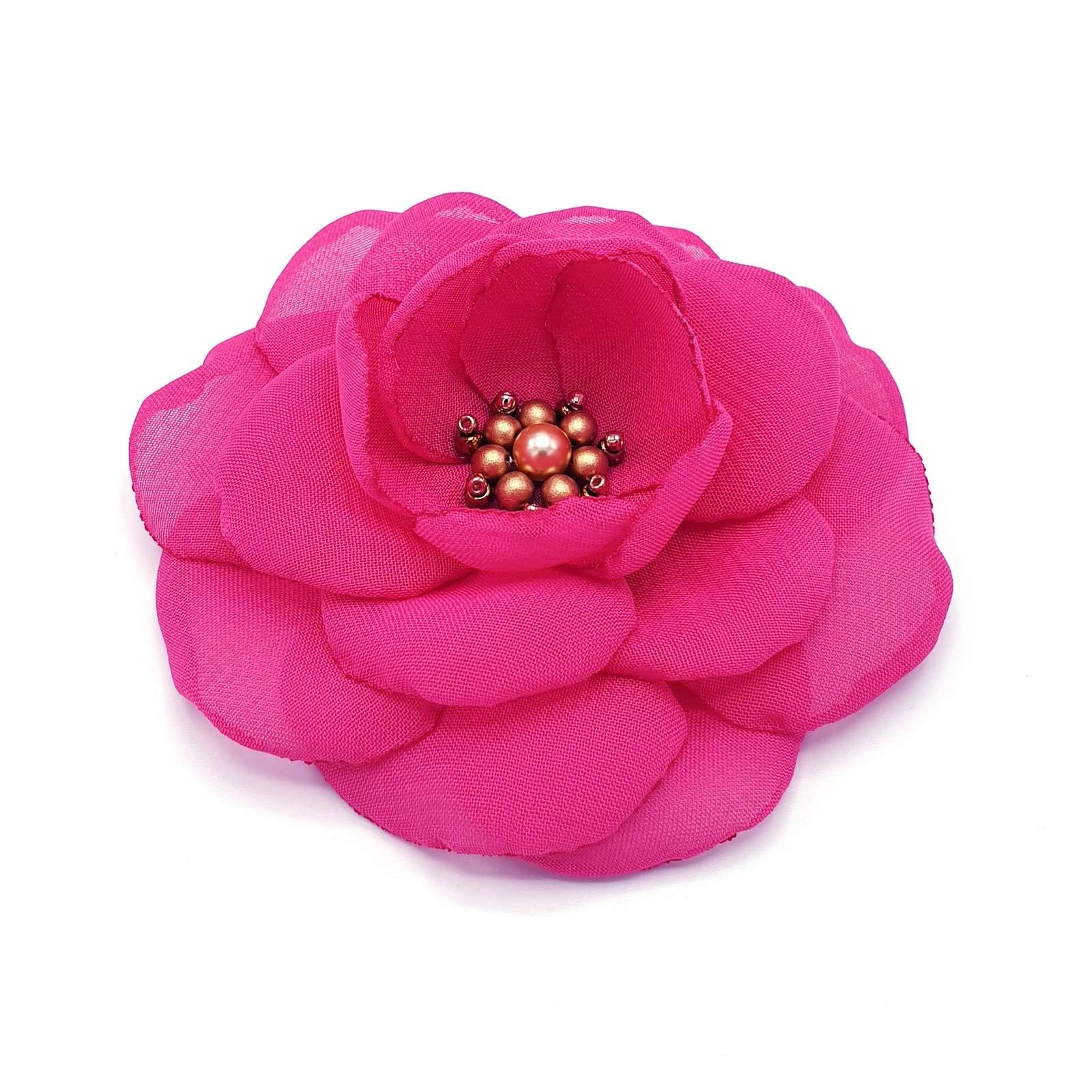 Elegáns fátyol virág bross, Zia Fashion, Larissa, málna rózsaszín ...