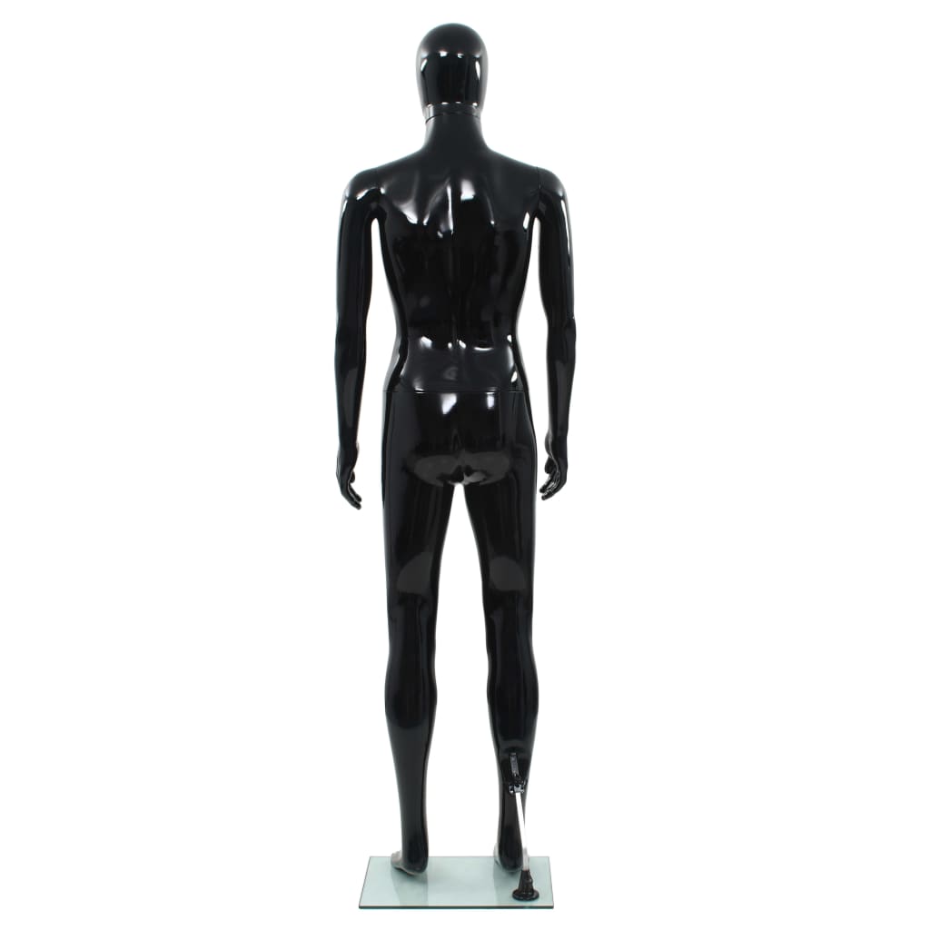 Corp manechin masculin, suport din sticla, negru lucios, 185 cm, Modern ...