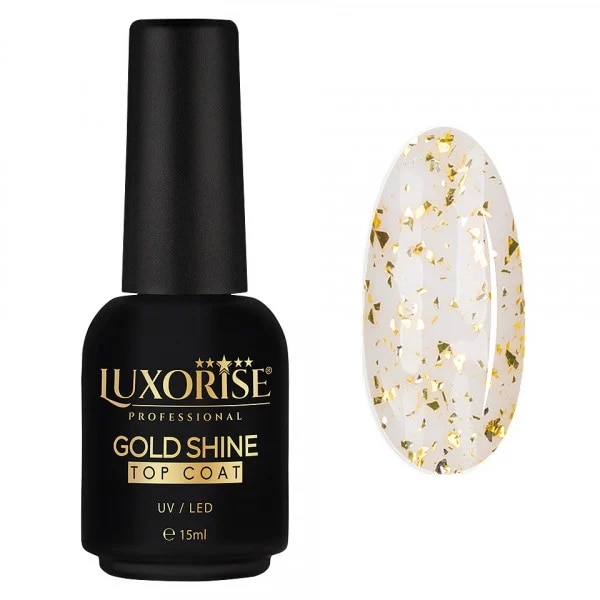Top Coat Gold Shine LUXORISE, 15ml - eMAG.ro