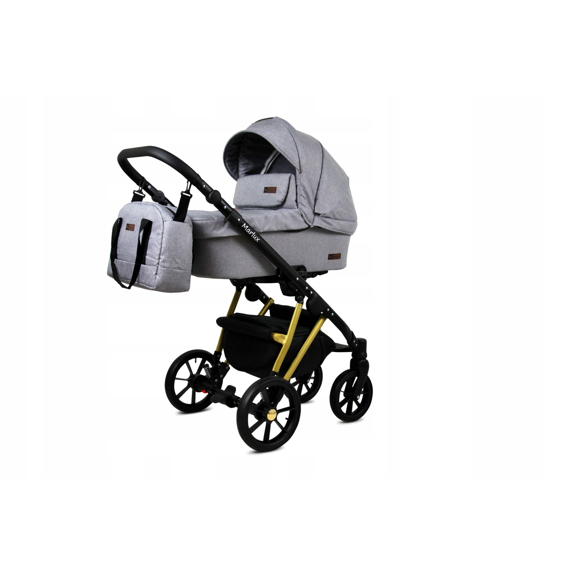 Carucior pentru copii, Baby Lux, 4 in 1, Baza Isofix, Aluminiu/Bumbac ...