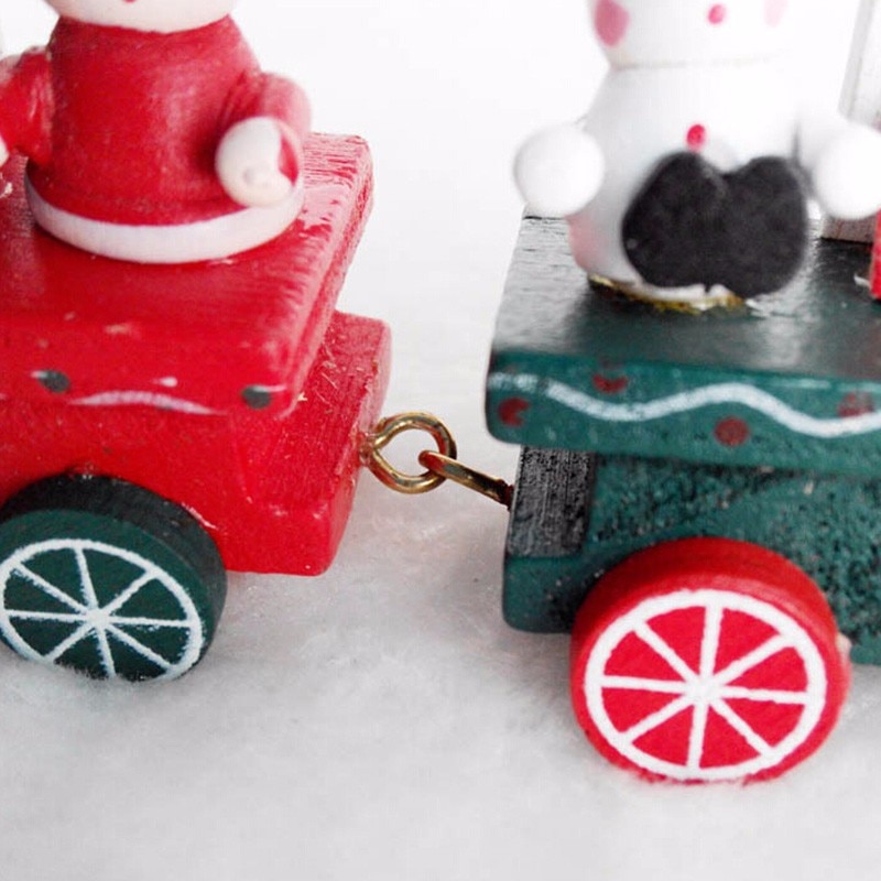 Коледно влакче, Фигурка, Elemag, Коледна украса, Дървена - eMAG.bg