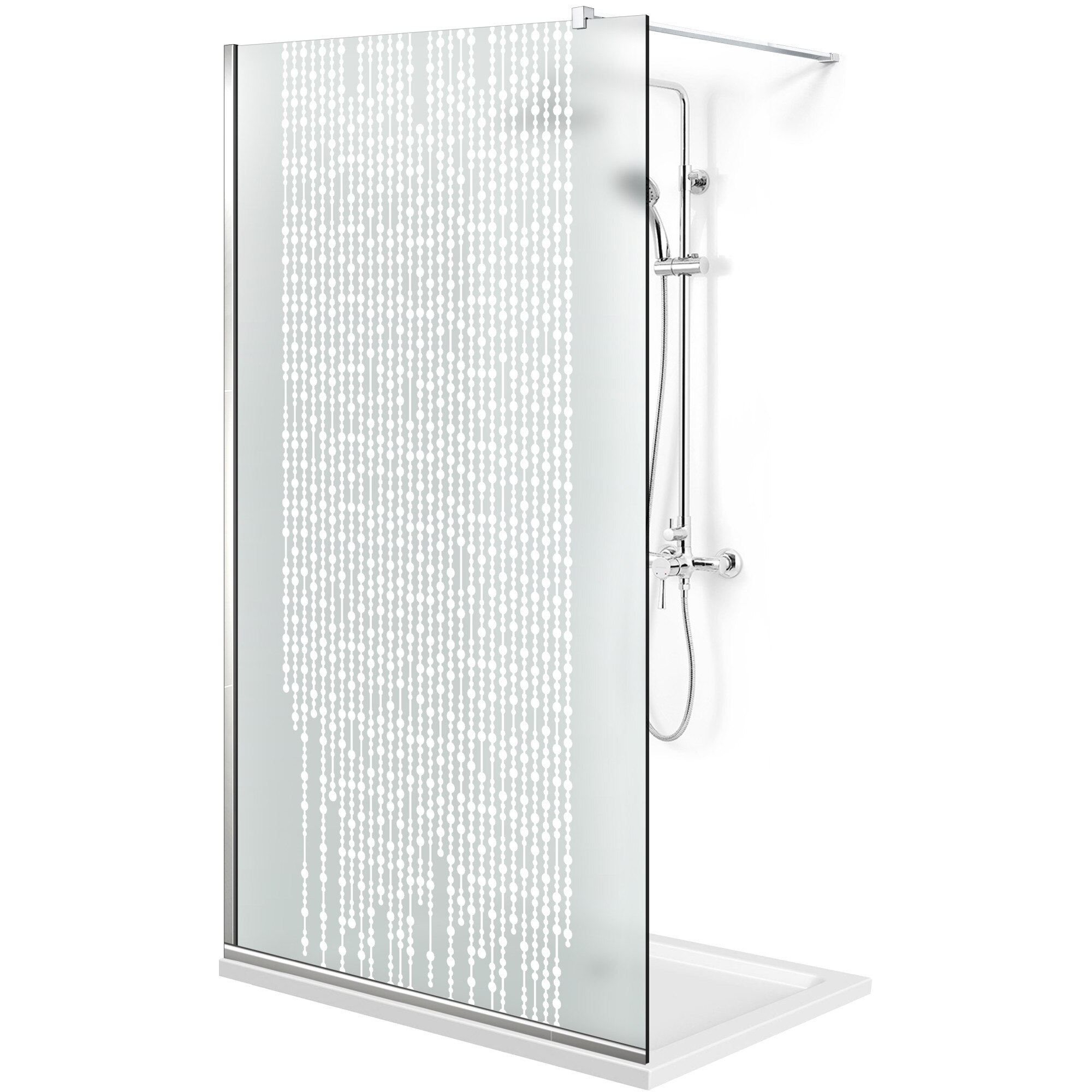 Paravan dus walk-in Aqua Roy ® INOX, Rain alb, sticla 8 mm mata ...