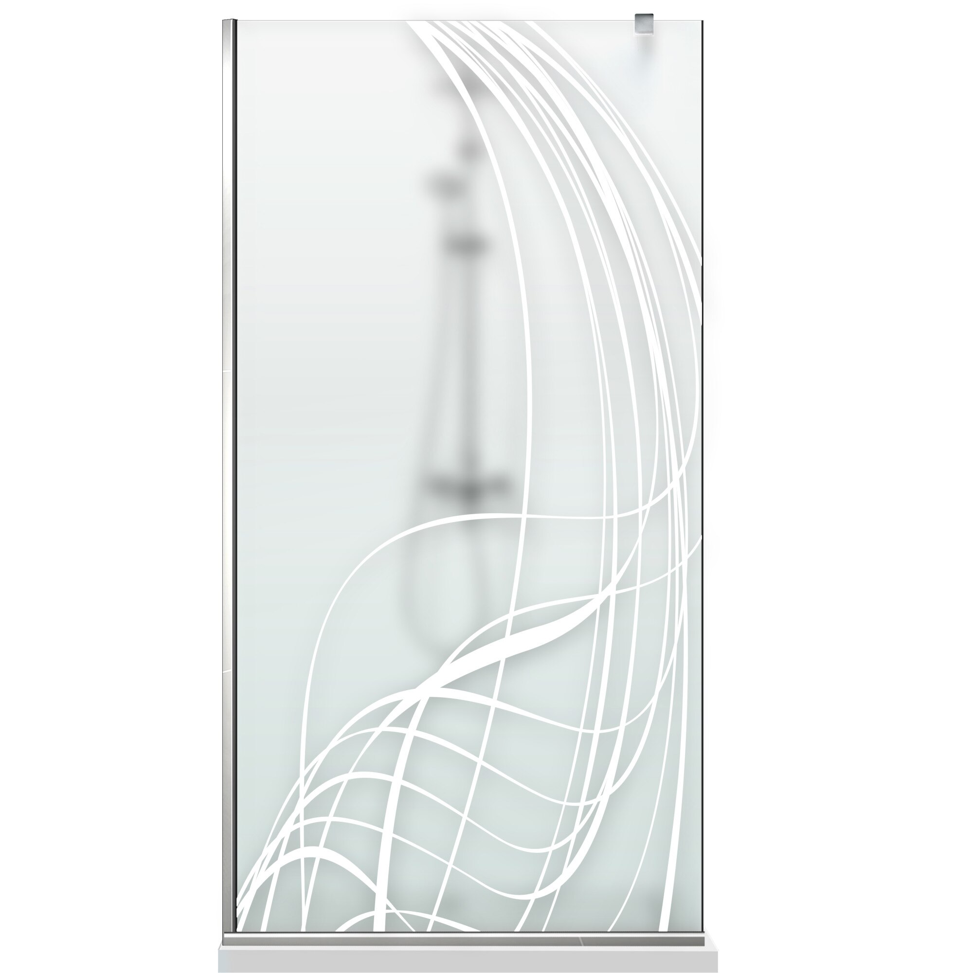 Paravan dus walk-in Aqua Roy ® INOX, model Lava alb, sticla 8 mm mata ...