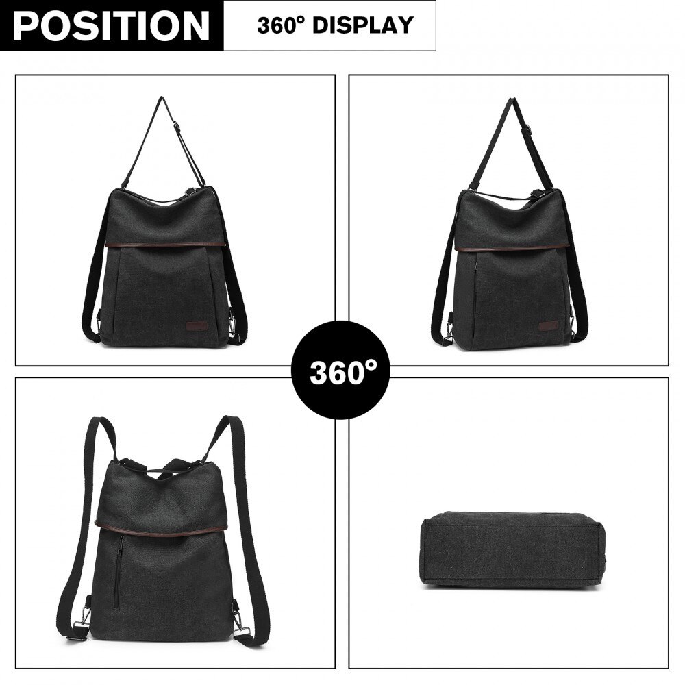 Geanta dama Raya GT1767, material textil, Negru - eMAG.ro