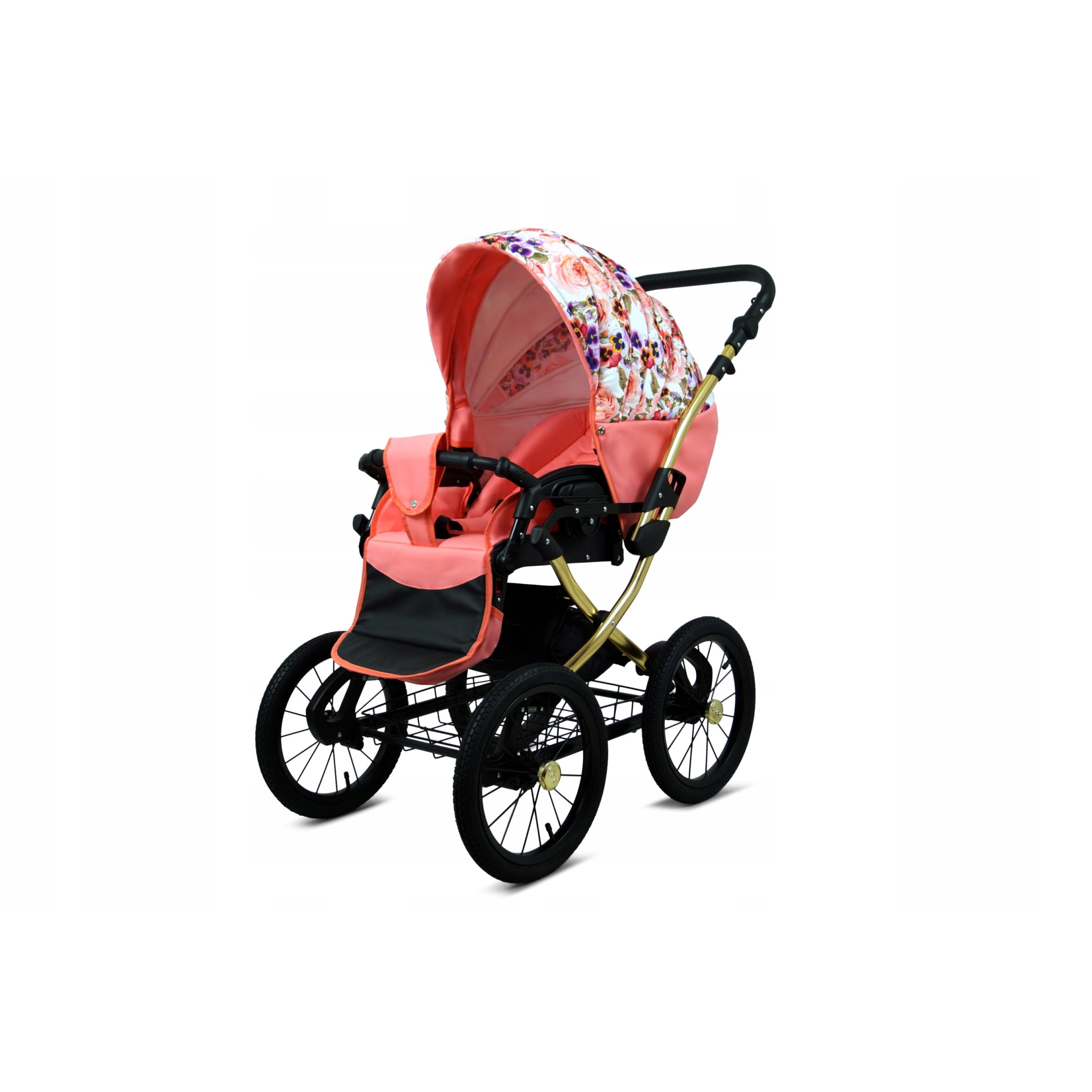 Carucior pentru copii, BabyLux, 2 in 1, Bumbac/Aluminiu ...