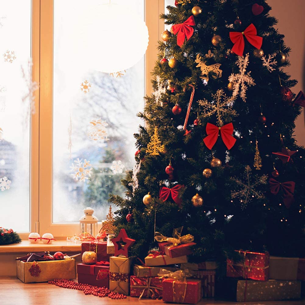 Коледни панделки, Elemag, За елха, Червен,12 бр - eMAG.bg